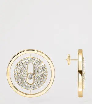 Messika Lucky Move Pavé Diamond Stud Earrings In Yellow