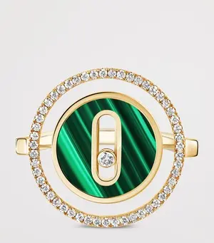 Messika 18 Karat Yellow Lucky Move Malachite And Diamond Ring