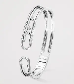 Messika Move 10th Anniversary White Gold And Diamond Bangle