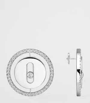 Messika Lucky Move White Gold And Diamond Stud Earrings