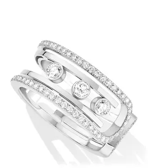 Messika Move 10th Birthday White Gold And Diamond Ring - Silver