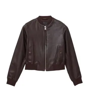 ALLSAINTS Orten Leather Bomber Jacket - Red