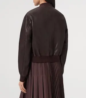 ALLSAINTS Orten Leather Bomber Jacket - Red