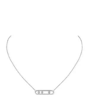 Messika Move Classique 18 Karat White Gold And Diamond Necklace - Silver