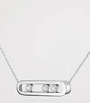 Messika Move Classique 18 Karat White Gold And Diamond Necklace