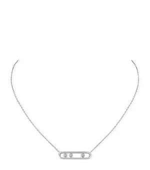 Messika Move Classique 18 Karat White Gold And Diamond Necklace