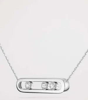 Messika Move Classique 18 Karat White Gold And Diamond Necklace