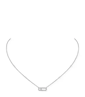 Messika Move Uno White Gold And Diamond Pavé Necklace