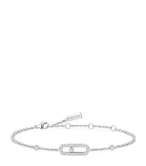 Messika Move Uno 18-karat White Gold And Diamond Bracelet - Silver