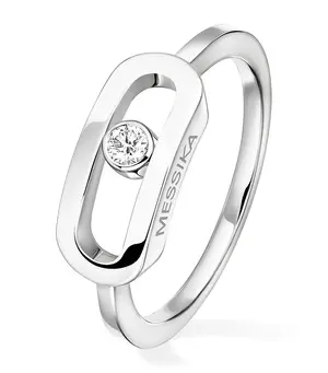 Messika Messika Move Uno White Gold And Diamond Ring Silver