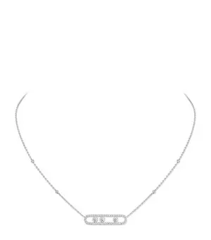 Messika Baby Move Classique White Gold And Diamond Necklace - Silver