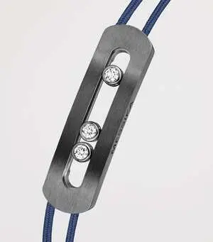 Messika Move Graphite Titanium And Diamond Cord Bracelet - Grey