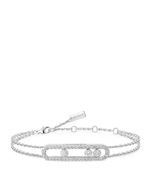 Messika Move Classique Pavé Diamond Bracelet In White Gold - Silver