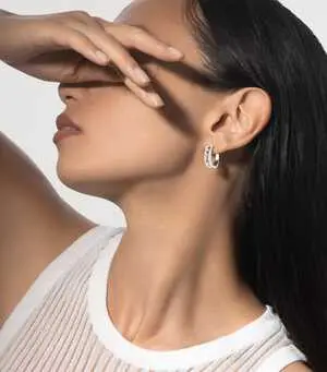Messika Move Classique Diamond Hoop Earrings In White Gold