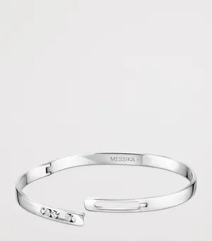 Messika Move Noa Bangle In White Gold And Diamonds