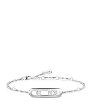 Messika Baby Move Classique 18 Karat White Gold Diamond Bracelet - Silver