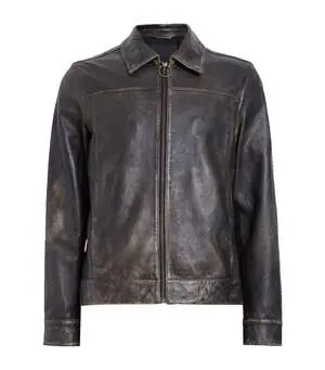 ALLSAINTS Alkan Distressed Leather Biker Jacket