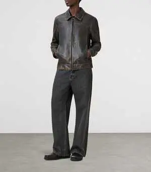ALLSAINTS Alkan Distressed Leather Biker Jacket
