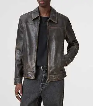 ALLSAINTS Alkan Distressed Leather Biker Jacket