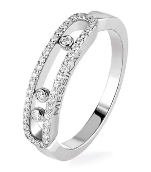 Messika Messika Baby Move Classique White Gold And Diamond Pavé Ring Silver
