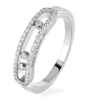 Messika Baby Move Classique White Gold And Diamond Pavé Ring - Silver