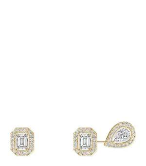 Messika My Twin Diamond Earrings In 18kt Yellow - Gold