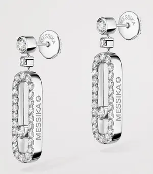 Messika Move Uno White Gold And Diamond Earrings