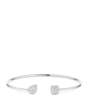 Messika My Twin Diamond Bangle In 18k White Gold