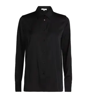 Vince Vince Silk-Blend Slim-Fit Blouse Black