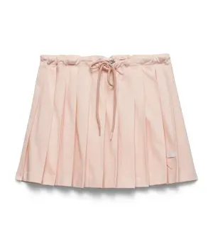 Prada Cotton Pleated Mini Skirt
