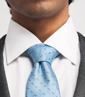 Emporio Armani Silk Jacquard Neck Tie - Blue