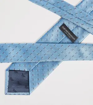 Emporio Armani Silk Jacquard Neck Tie - Blue