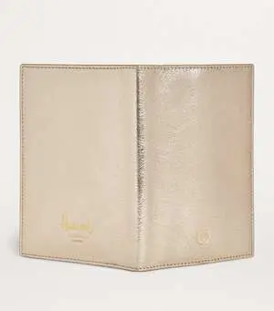 Harrods Leather Passport Holder - Gold