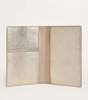 Harrods Leather Passport Holder - Gold