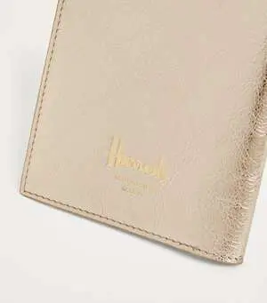 Harrods Leather Passport Holder - Gold