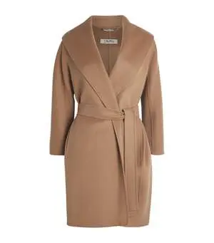 Max Mara Max Mara Virgin Wool Wrap Coat Beige
