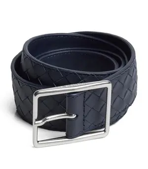 Bottega Veneta Woven Leather Belt - Blue