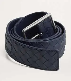 Bottega Veneta Woven Leather Belt - Blue