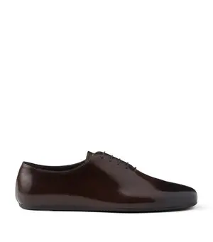 Prada Leather Oxford Shoes - Brown