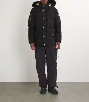 Moose Knuckles 3q Down Jacket With Fur Trimmed Hood