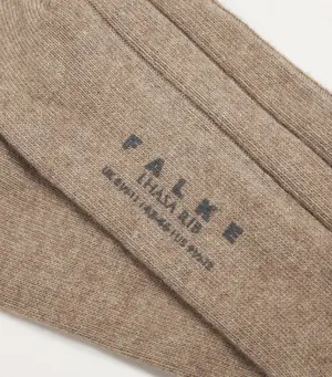 Falke Lhasa Ribbed Socks In Wool-cashmere Blend - Brown