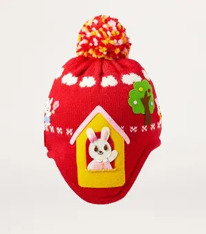 MIKI HOUSE Wool-blend Beanie With Appliqu