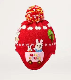 MIKI HOUSE Wool-blend Beanie With Appliqu