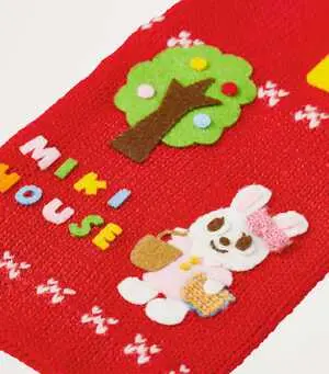 MIKI HOUSE Wool-blend Usako Scarf - Red