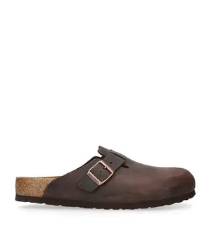 BIRKENSTOCK Oiled Leather Boston Clogs - Brown