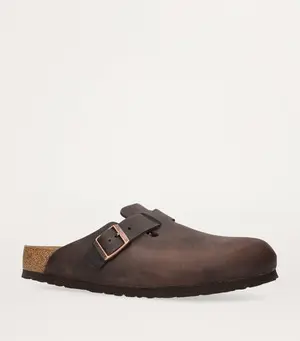 BIRKENSTOCK Oiled Leather Boston Clogs - Brown