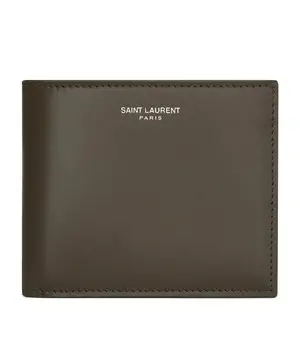 Saint Laurent Leather Bifold Wallet Green