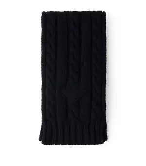 Prada Cashmere Cable-knit Scarf - Blue