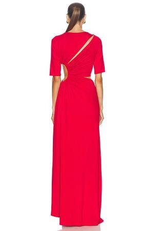 SID NEIGUM Gathered Slit Maxi Dress