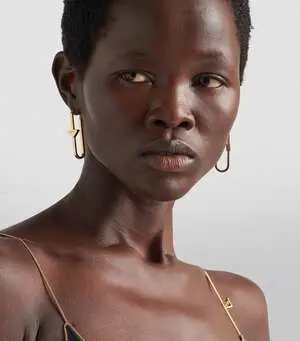 Prada Triangle Hoop Earrings